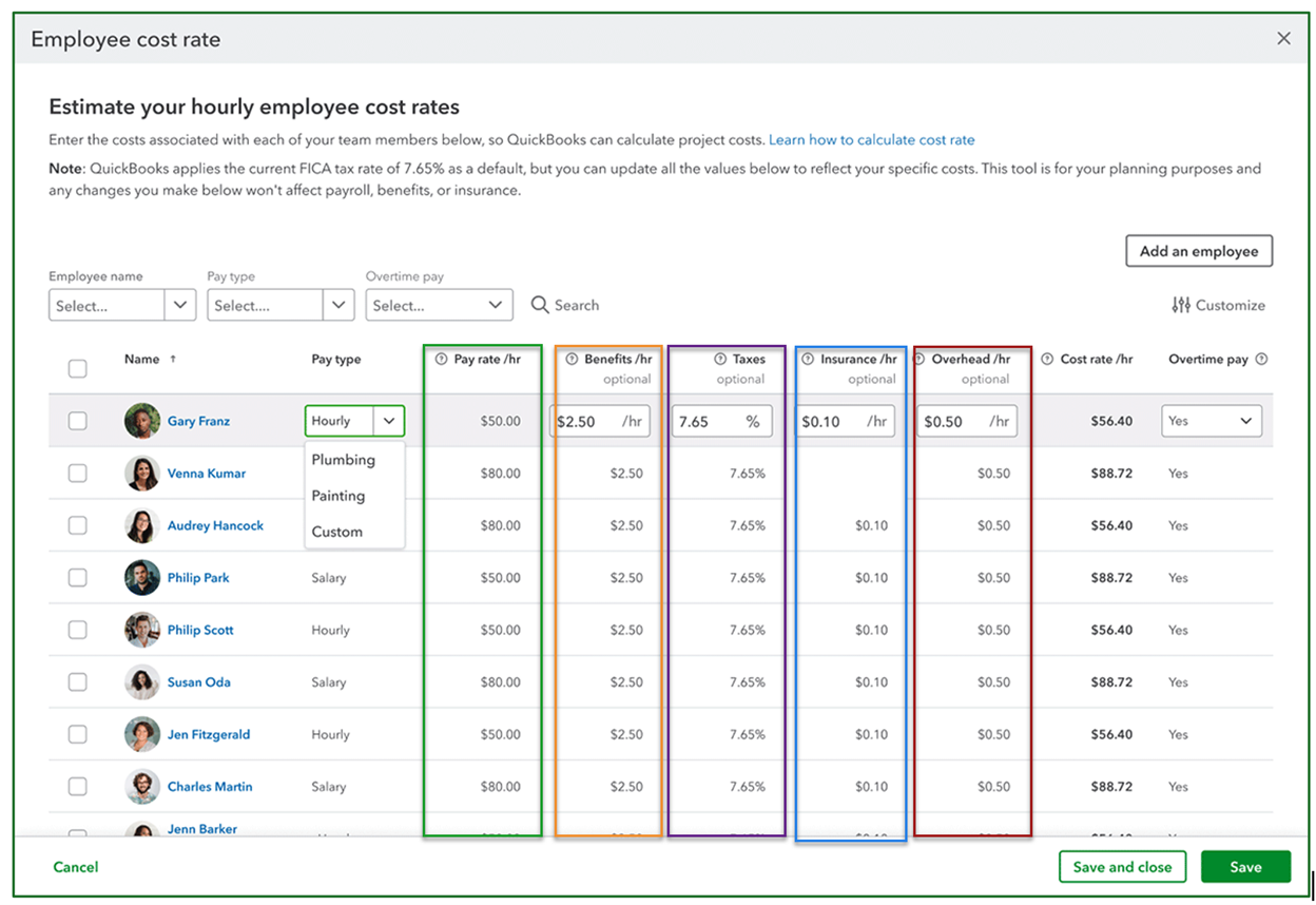 New Employee Cost Rate Feature helps track Project Payroll Costs
