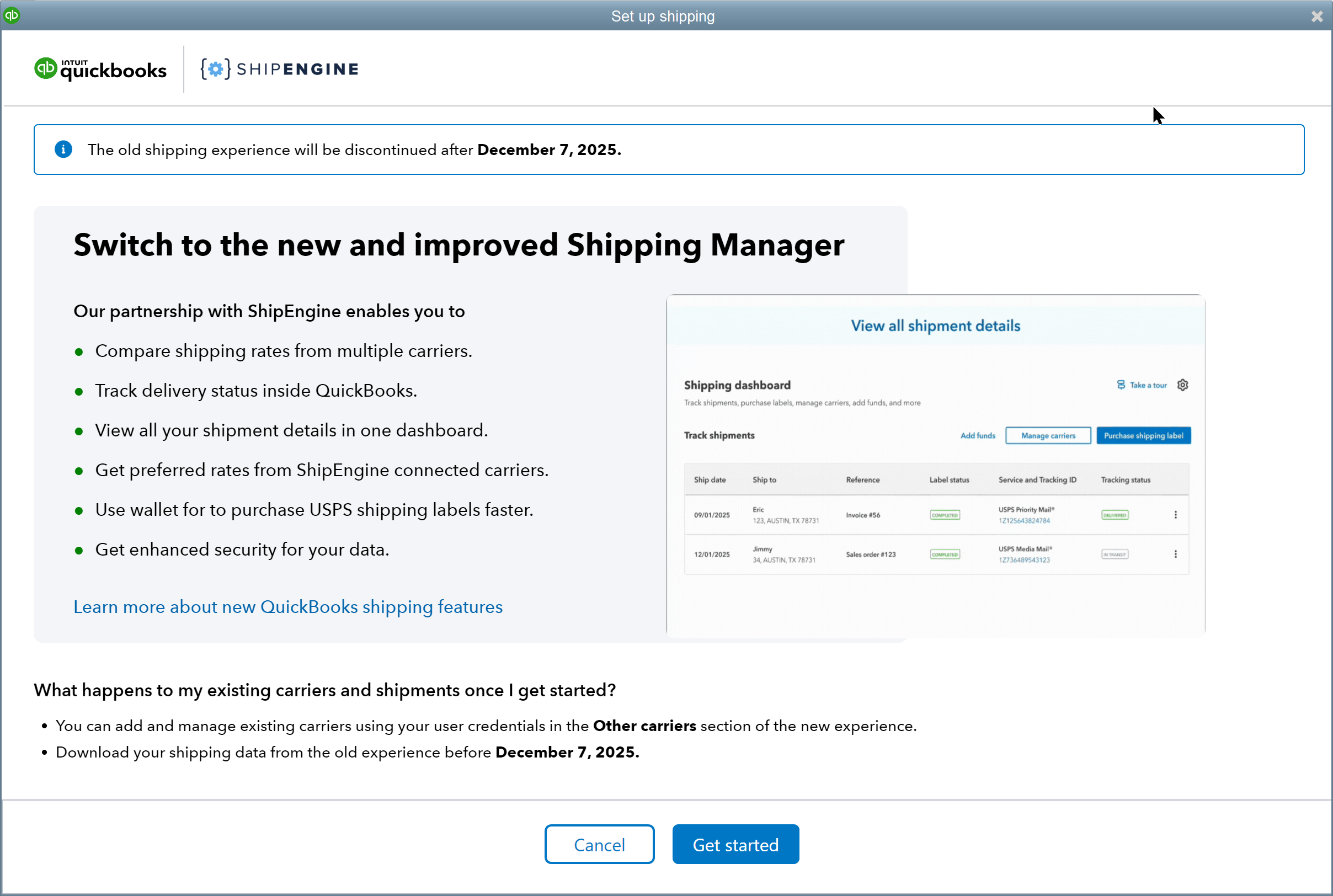New QuickBooks Desktop Shipping Manager Experience Begins December 7th