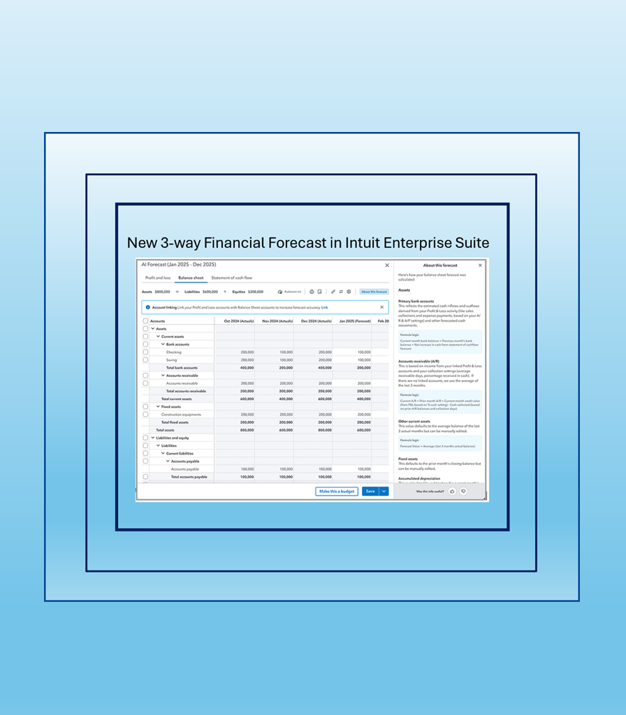 Three-way Financial Planning & Analysis Now in Intuit Enterprise Suite